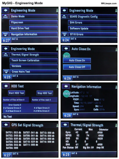 Jeep Grand Cherokee WK - MyGIG Multimedia Infotainment System radios