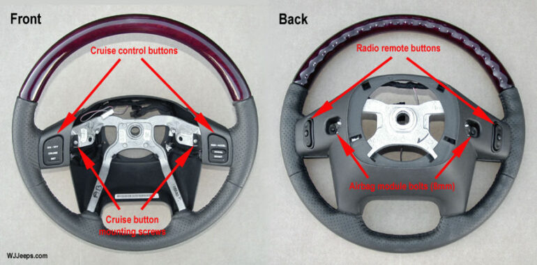 Jeep WJ Grand Cherokee Steering Wheels and Buttons | JeepSpecs.com