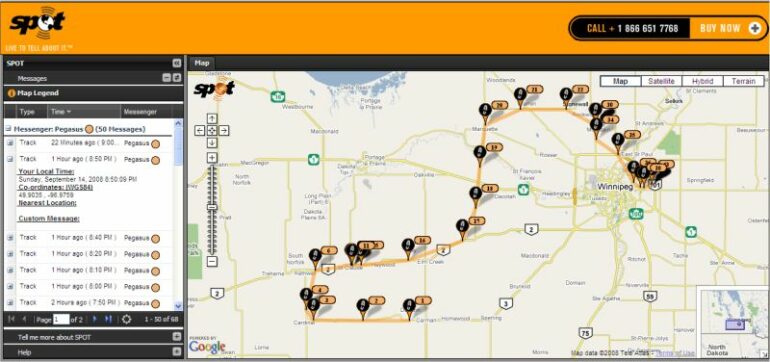 SPOT GPS Satellite Tracking - Jeep Wrangler (TJ)